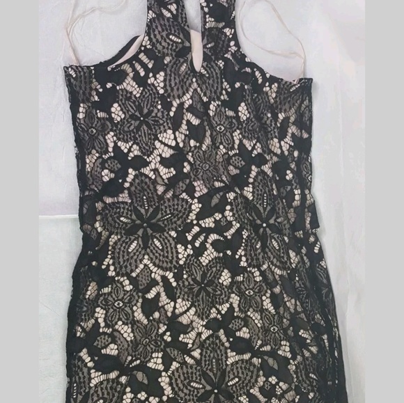 Express | Dresses | Express Womens Black Floral Lace Halter Dress ...